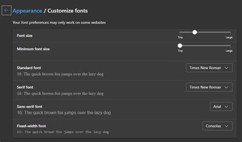 Default Font For Ms Edge Microsoft Community
