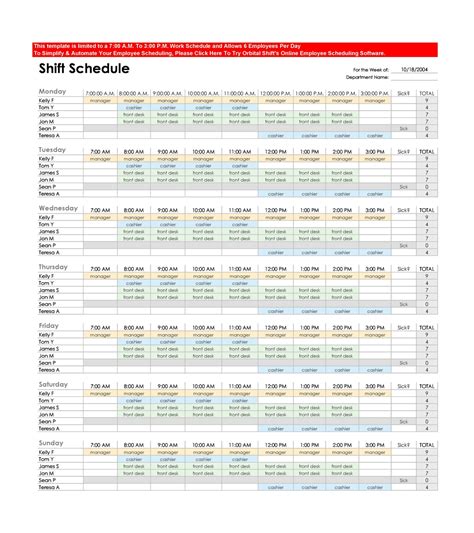Free Labor Schedule Templates Word Excel
