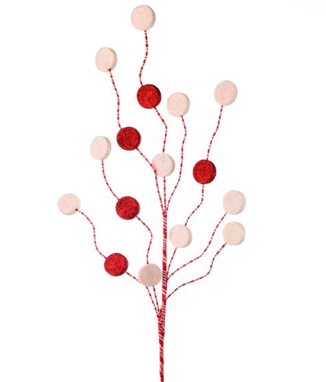 31” Glitter Candy Disk Peppermint Spray Decorators Warehouse