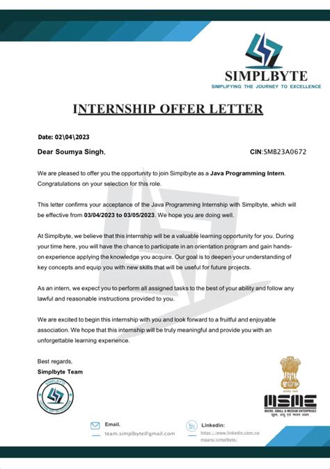 Soumya Singh On Linkedin Internship Javaprogramming Java Simplbyte