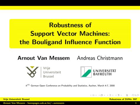 Pdf Robustness Of Support Vector Machines The Bouligand Influence Function