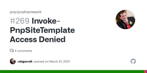 invoke pnpsitetemplate access denied · issue 269 · pnp pnpframework