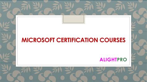 Ppt Microsoft Certification Courses Powerpoint Presentation Free Download Id 11374657