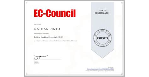 Nathan Pinto On Linkedin Completion Certificate For Ethical Hacking Essentials Ehe