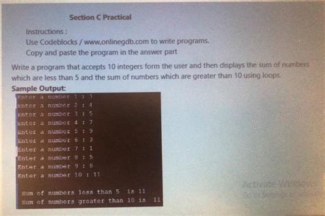 Solved Section C Practical Instructions Use Codeblocks