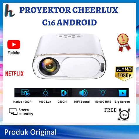 Jual PROYEKTOR C ANDROID CHEERLUX LUMENS C ANDROID PROJECTOR P FHD Di Seller