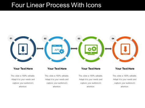 Four Linear Process With Icons PowerPoint Slide Images PPT Design Templates Presentation