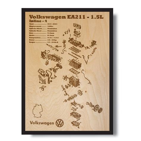 Volkswagen Ea211 1 5l Exploded View Poster Enginemaps