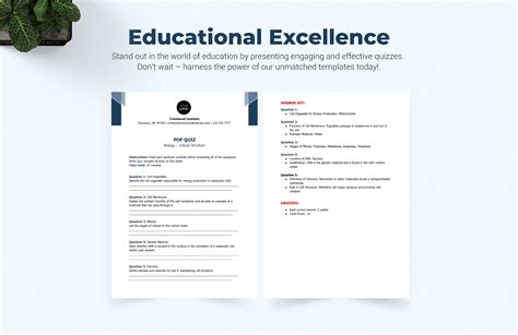 Pop Quiz Template