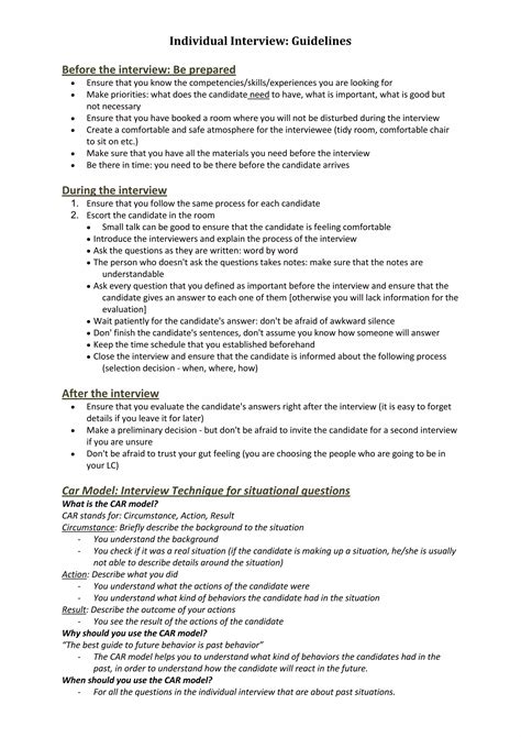 How To Select Individual Interview Guidelines Pdf