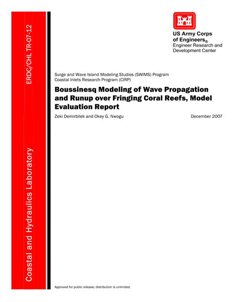 Pdf Boussinesq Modeling Of Wave Propagation And Runup Over Fringing Coral Reefs Model