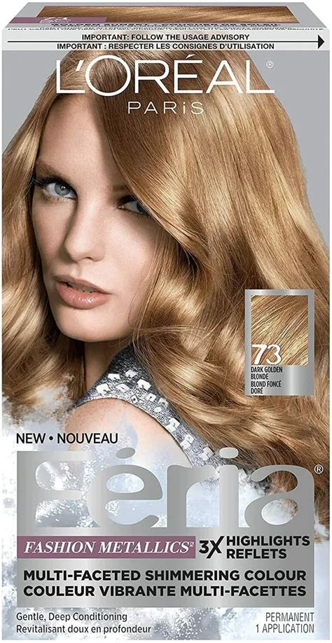 Loreal Paris Feria 73 Dark Golden Blonde Hair Color Dye 3x Highlights