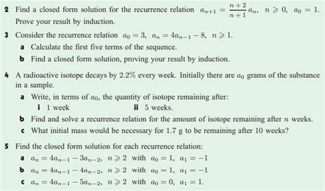 Solved Find A Closed Form Solution Fo The Recurrence