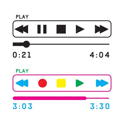 Premium Vector Music Player Button Music Player Vector Illustration