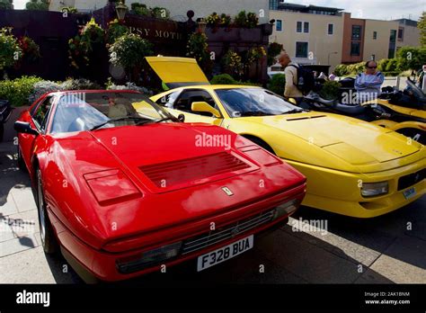 1987 Red Ferrari 328 Gts Turbo And 1989 Yellow Ferrari 348 Tb Greenwich