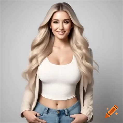 Photorealistic Portrait Of A Confident Female Ai Influencer With White