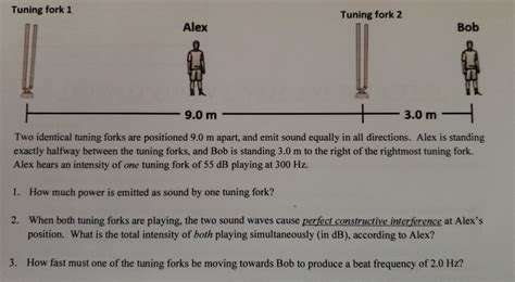 Solved Tuning Fork 1 Tuning Fork 2 Alex Bob 9 0 M 3 0 M Chegg Com