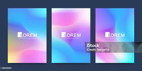 트렌디 한 추상 모형 파스텔 다채로운 그라디언트 아트 홀로그램 템플릿 A4 크기 게시물 배너 디자인 및 브로셔 레이아웃 디자인