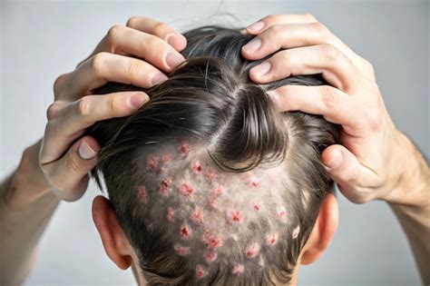 Psoriasis Patches On Scalp Patient Combing Through Hair Gently Premium Ai Generated Image