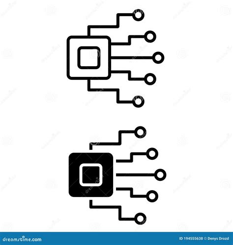Embedded Device Vector Icon Set Cpu Illustration Sign Collection Chip Illustration Stock