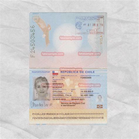 Chile Passport Fake Template Download Fake Fakesample