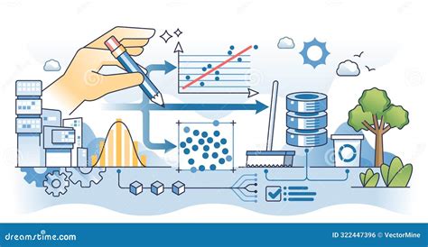 Linear Regression Icon Color Illustration Royalty Free Cartoon