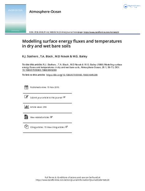 Pdf Modelling Surface Energy Fluxes And Temperatures In Dry And Wet