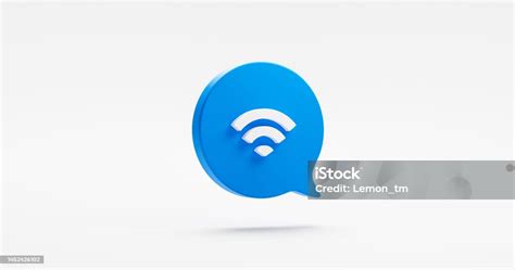 블루 웹 사이트 와이파이 아이콘 또는 기술 무선 인터넷 네트워크 통신 컴퓨터 신호 기호 기호 디지털 모바일 글로벌 공개 연결흰색 배경에 격리 3d 렌더링 무선 기술에 대한