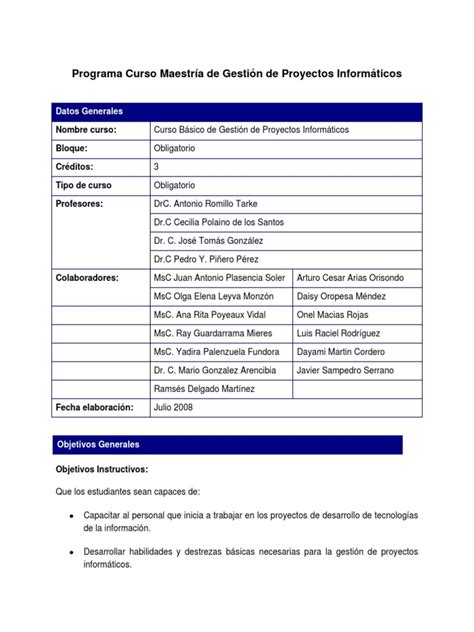 P1 B1 01 Curso Basico De Gestion De Proyectos Informaticos V5 Ob Pdf