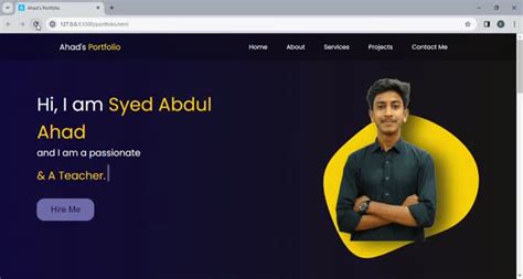Portfoliowebsite Webdevelopmentjourney Interactiveui Codsoft Syed Abdul Ahad