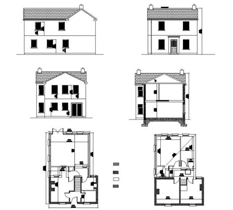 Residential House Detail Plan And Elevation 2d View Layout File In Dwg Format Open House Plans