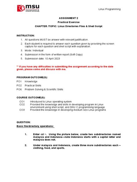 Asgnment 2 Linux Handout Pdf Directory Computing Linux