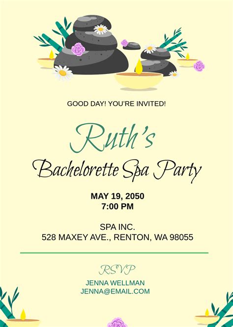 Free Spa Invitation Templates Editable And Printable