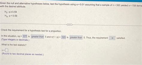 Solved Given The Null And Alternative Hypotheses Below Test