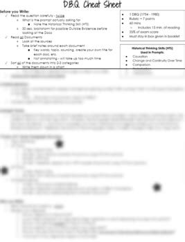 AP US History AP World History DBQ Cheat Sheet By LearningwithLaCour