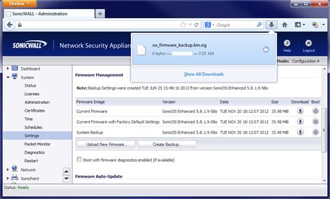 SonicWall Firmware Backup Bytes Networking Spiceworks Community