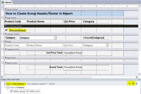 How To Add Group Headerfooter In Report