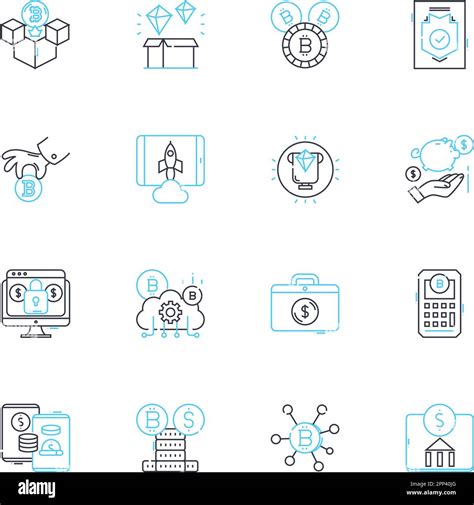 Stock Forecasting Linear Icons Set Prediction Trends Analysis