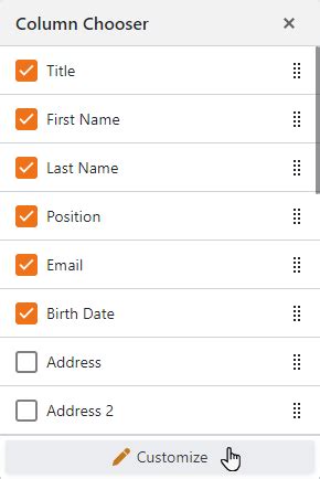 List View Columns Customization XAF Cross Platform NET App UI Web