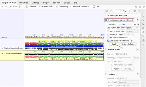 Transfer Annotations By Homology Geneious Transfer Annotations By Homology Geneious