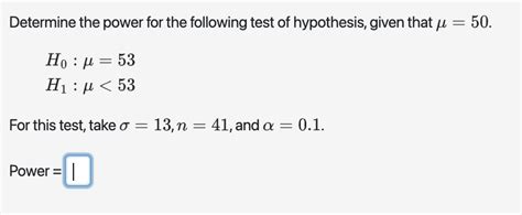 Solved 81 Determine The Power For The Following Test Of Chegg Com