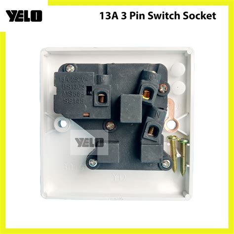 13A 3 Pin Switch Socket 13A Switches Wall Switch Wall Socket Soket Dinding Shopee Malaysia