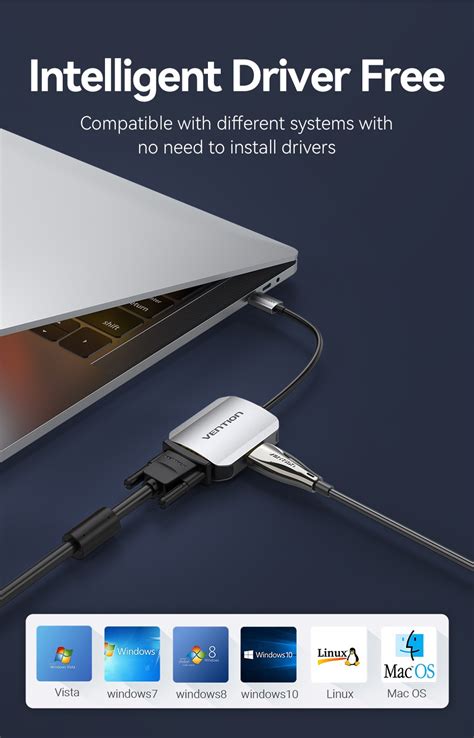 Vention USB C To HDMI VGA Converter USB 3 0 2 In 1 4K 1080P Type C Phone To TV Adapter For