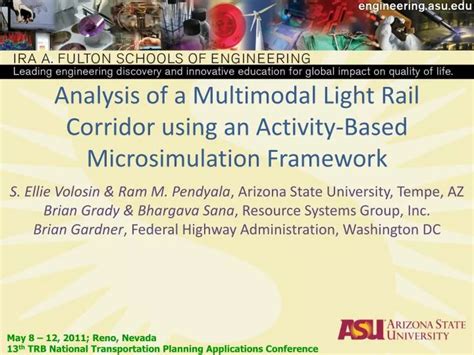 Ppt Analysis Of A Multimodal Light Rail Corridor Using An Activity Based Microsimulation