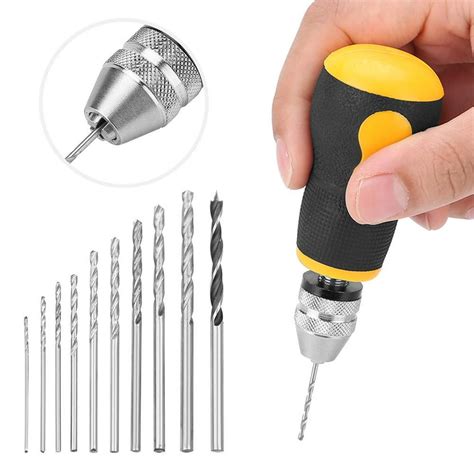Otviap Mini Hand Drill Micro Hand Drill Micro Mini Portable Tool Set Small Hand Drill And 10 Pcs