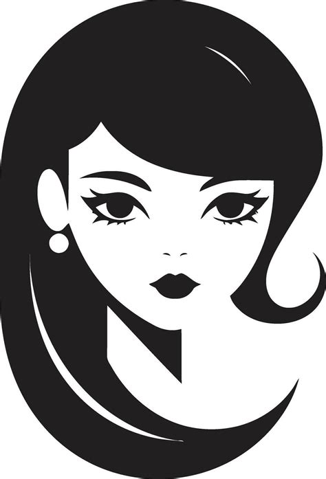 Lovely Profile Girl Face Vector Emblem Youthful Glow Girl Face Icon Illustration 36574633 Vector