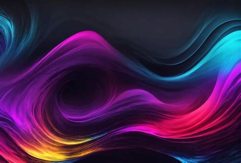 Premium Photo RGB Abstract Dark Background With Flowing Colorful Waves Line Abstract