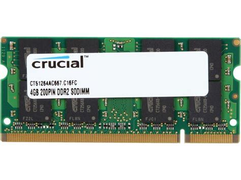 Crucial 4gb 200 Pin Ddr2 So Dimm Ddr2 667 Pc2 5300 Laptop Memory Model Ct51264ac667 Newegg Ca