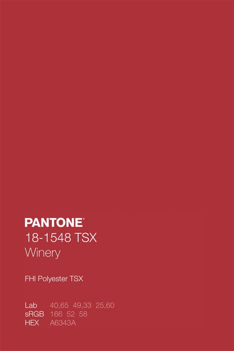 Pantone 18 1548 Tsx Winery Color Code Pantone Colour Palettes