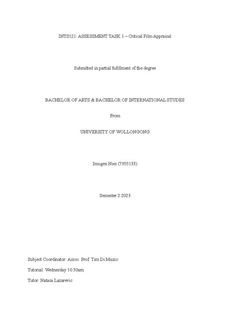Ints121 Ass1 Assignment Task 1 Ints121 Assessment Task 1